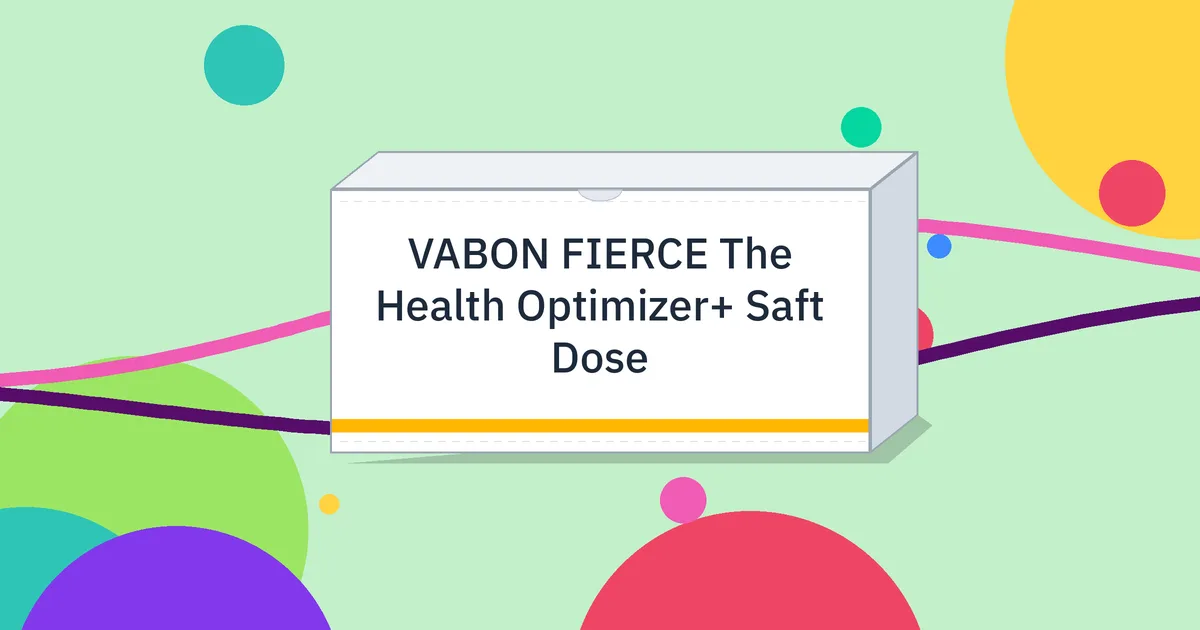 Symbolbild: Packung mit der Aufschrift VABON FIERCE The Health Optimizer+ Saft Dose (PZN 18074625) – Verfügbarkeit und Bezug in Apotheken in Frankfurt am Main