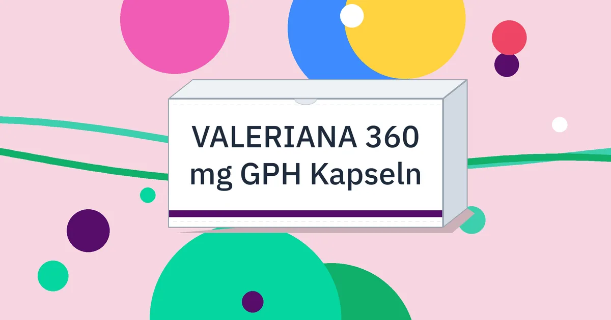 Symbolbild: Packung mit der Aufschrift VALERIANA 360 mg GPH Kapseln (PZN 09749372) – Verfügbarkeit und Bezug in Apotheken in Frankfurt am Main