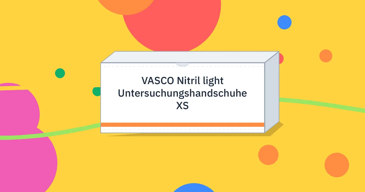 Symbolbild: Packung mit der Aufschrift VASCO Nitril light Untersuchungshandschuhe XS (PZN 06810390) – Verfügbarkeit und Bezug in Apotheken in Frankfurt am Main
