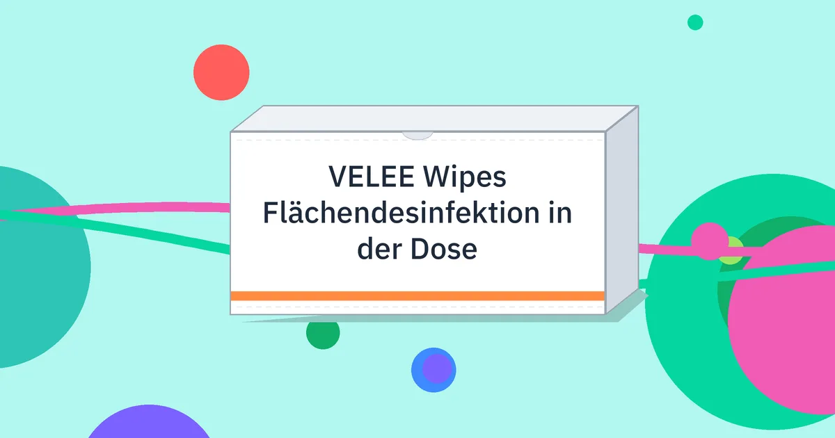 Symbolbild: Packung mit der Aufschrift VELEE Wipes Flächendesinfektion in der Dose (PZN 20340347) – Verfügbarkeit und Bezug in Apotheken in Frankfurt am Main