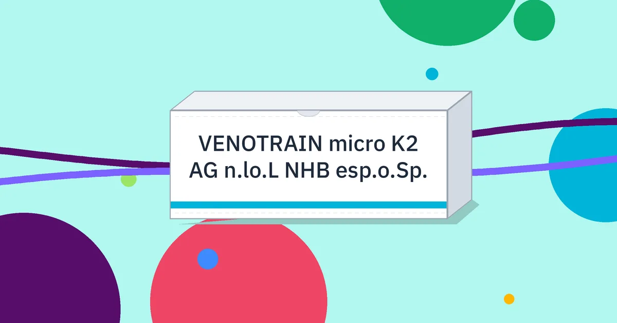 Symbolbild: Packung mit der Aufschrift VENOTRAIN micro K2 AG n.lo.L NHB esp.o.Sp. (PZN 05717010) – Verfügbarkeit und Bezug in Apotheken in Frankfurt am Main