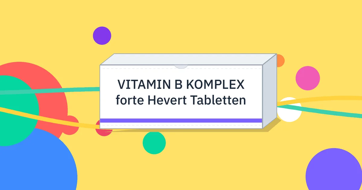 Symbolbild: Packung mit der Aufschrift VITAMIN B KOMPLEX forte Hevert Tabletten (PZN 16901389) – Verfügbarkeit und Bezug in Apotheken in Frankfurt am Main