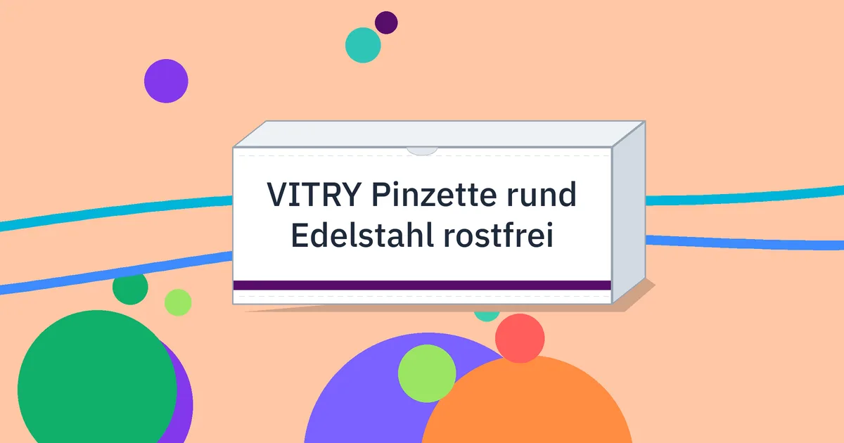 Symbolbild: Packung mit der Aufschrift VITRY Pinzette rund Edelstahl rostfrei (PZN 05043014) – Verfügbarkeit und Bezug in Apotheken in Frankfurt am Main