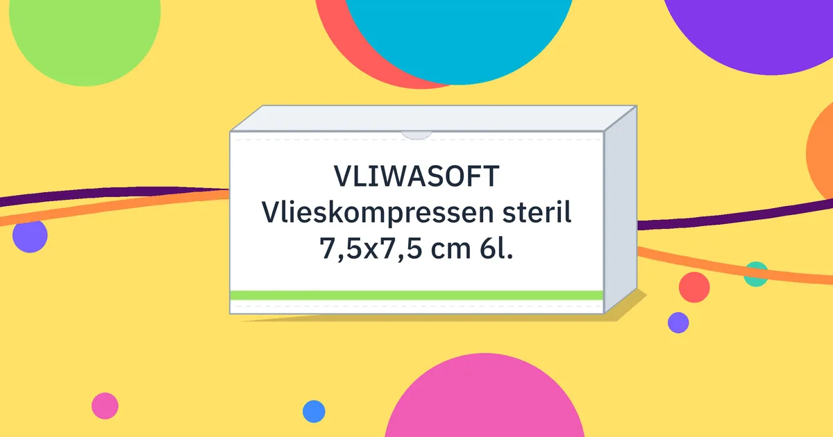 Symbolbild: Packung mit der Aufschrift VLIWASOFT Vlieskompressen steril 7,5x7,5 cm 6l. (PZN 15431467) – Verfügbarkeit und Bezug in Apotheken in Frankfurt am Main