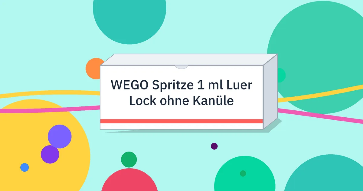 Symbolbild: Packung mit der Aufschrift WEGO Spritze 1 ml Luer Lock ohne Kanüle (PZN 18858918) – Verfügbarkeit und Bezug in Apotheken in Frankfurt am Main