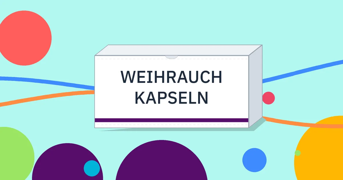 Symbolbild: Packung mit der Aufschrift WEIHRAUCH KAPSELN (PZN 16044092) – Verfügbarkeit und Bezug in Apotheken in Frankfurt am Main
