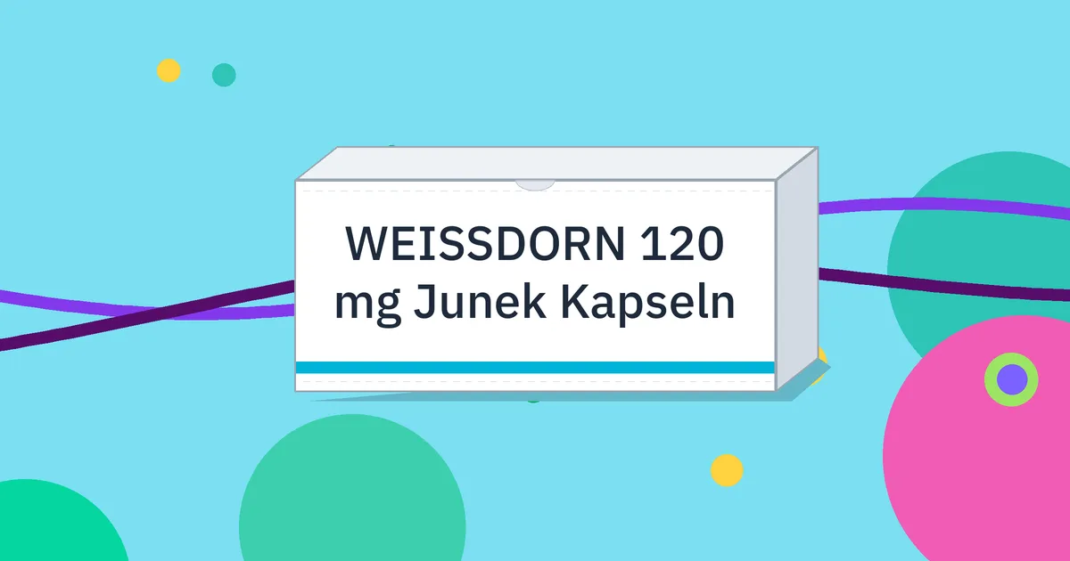 Symbolbild: Packung mit der Aufschrift WEISSDORN 120 mg Junek Kapseln (PZN 03510345) – Verfügbarkeit und Bezug in Apotheken in Frankfurt am Main