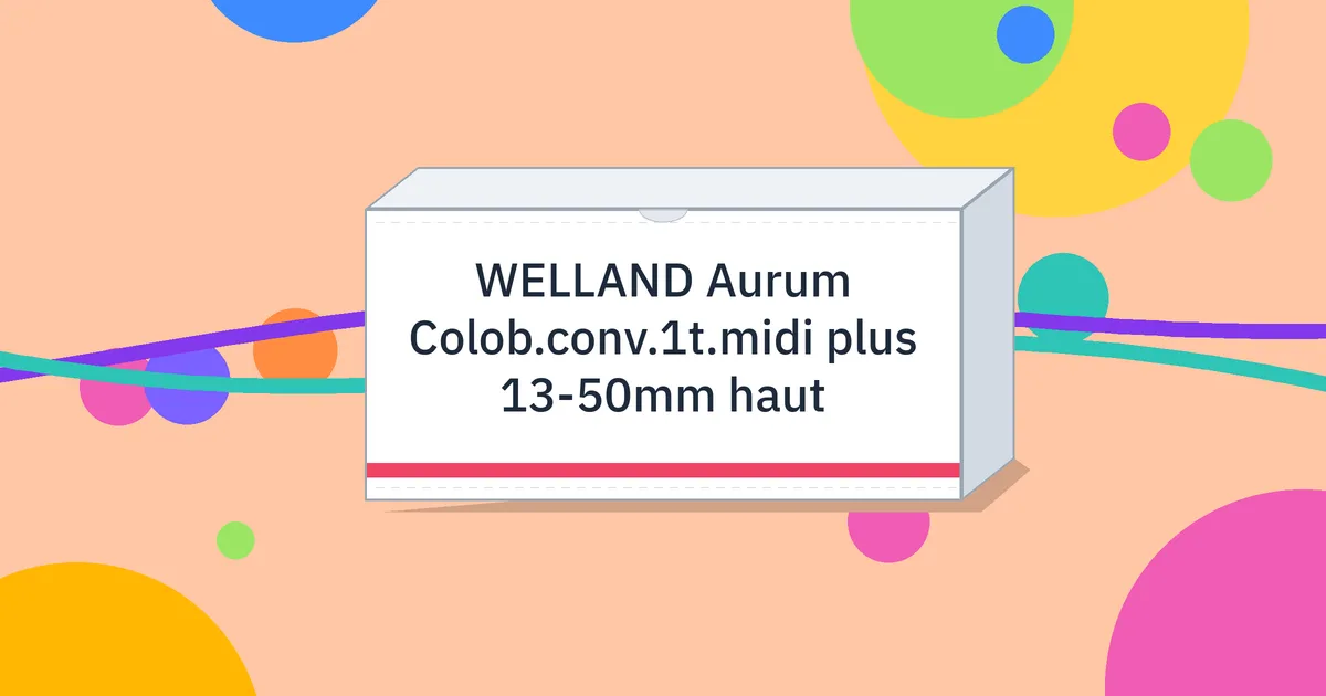 Symbolbild: Packung mit der Aufschrift WELLAND Aurum Colob.conv.1t.midi plus 13-50mm haut (PZN 13921517) – Verfügbarkeit und Bezug in Apotheken in Frankfurt am Main