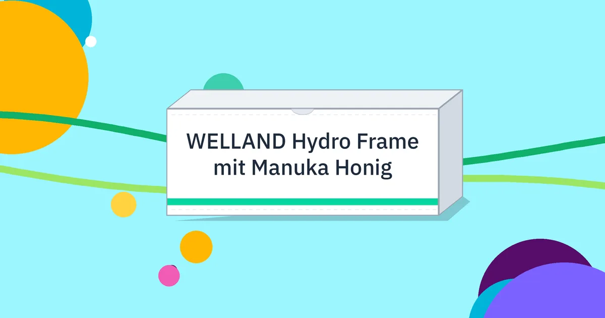 Symbolbild: Packung mit der Aufschrift WELLAND Hydro Frame mit Manuka Honig (PZN 12670013) – Verfügbarkeit und Bezug in Apotheken in Frankfurt am Main