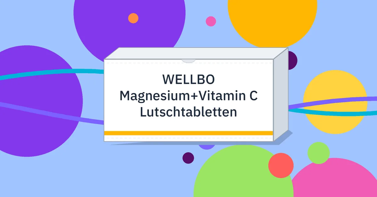 Symbolbild: Packung mit der Aufschrift WELLBO Magnesium+Vitamin C Lutschtabletten (PZN 05024749) – Verfügbarkeit und Bezug in Apotheken in Frankfurt am Main