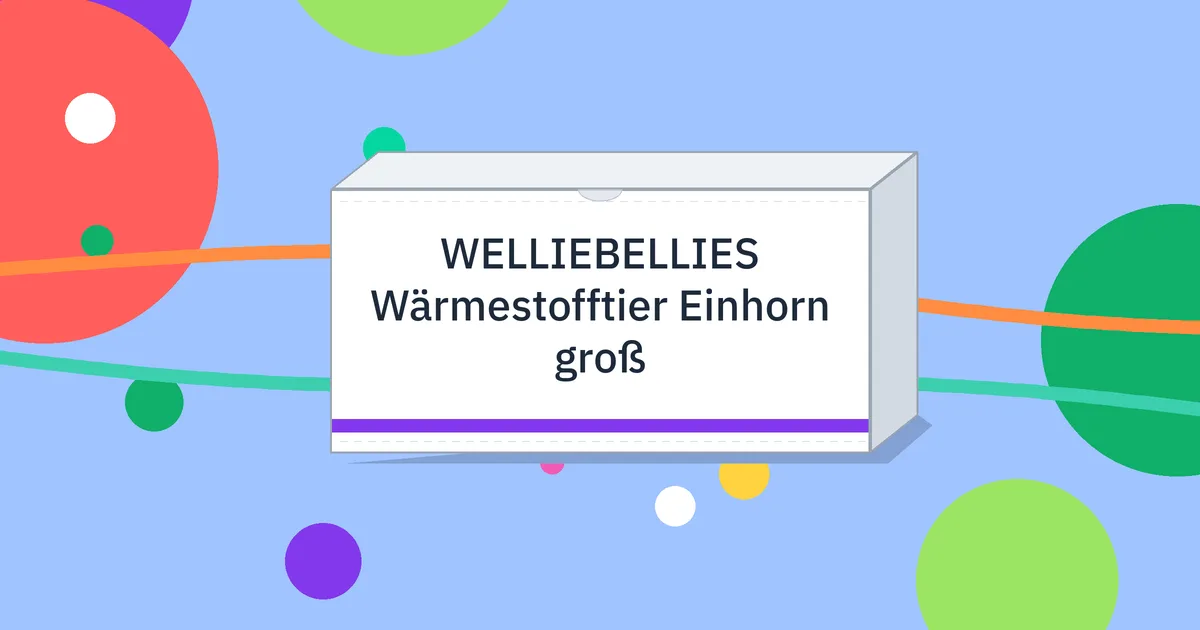 Symbolbild: Packung mit der Aufschrift WELLIEBELLIES Wärmestofftier Einhorn groß (PZN 14269510) – Verfügbarkeit und Bezug in Apotheken in Frankfurt am Main