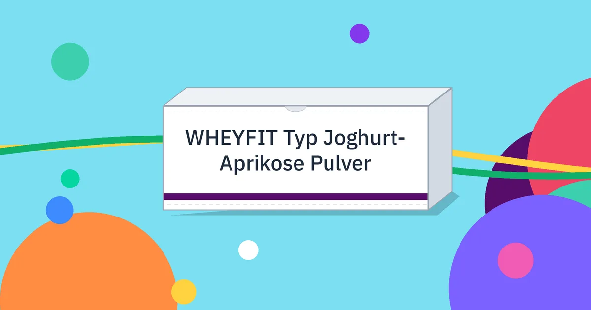 Symbolbild: Packung mit der Aufschrift WHEYFIT Typ Joghurt-Aprikose Pulver (PZN 13245068) – Verfügbarkeit und Bezug in Apotheken in Frankfurt am Main
