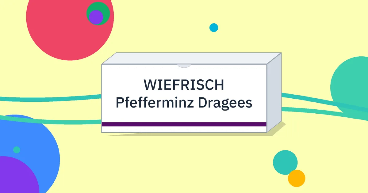 Symbolbild: Packung mit der Aufschrift WIEFRISCH Pfefferminz Dragees (PZN 01317532) – Verfügbarkeit und Bezug in Apotheken in Frankfurt am Main