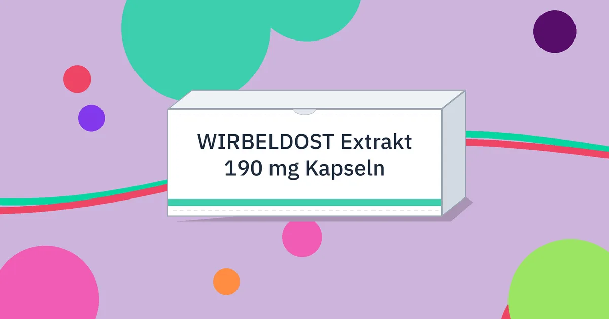 Symbolbild: Packung mit der Aufschrift WIRBELDOST Extrakt 190 mg Kapseln (PZN 18215988) – Verfügbarkeit und Bezug in Apotheken in Frankfurt am Main