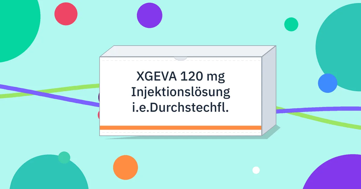 Symbolbild: Packung mit der Aufschrift XGEVA 120 mg Injektionslösung i.e.Durchstechfl. (PZN 09199612) – Verfügbarkeit und Bezug in Apotheken in Frankfurt am Main