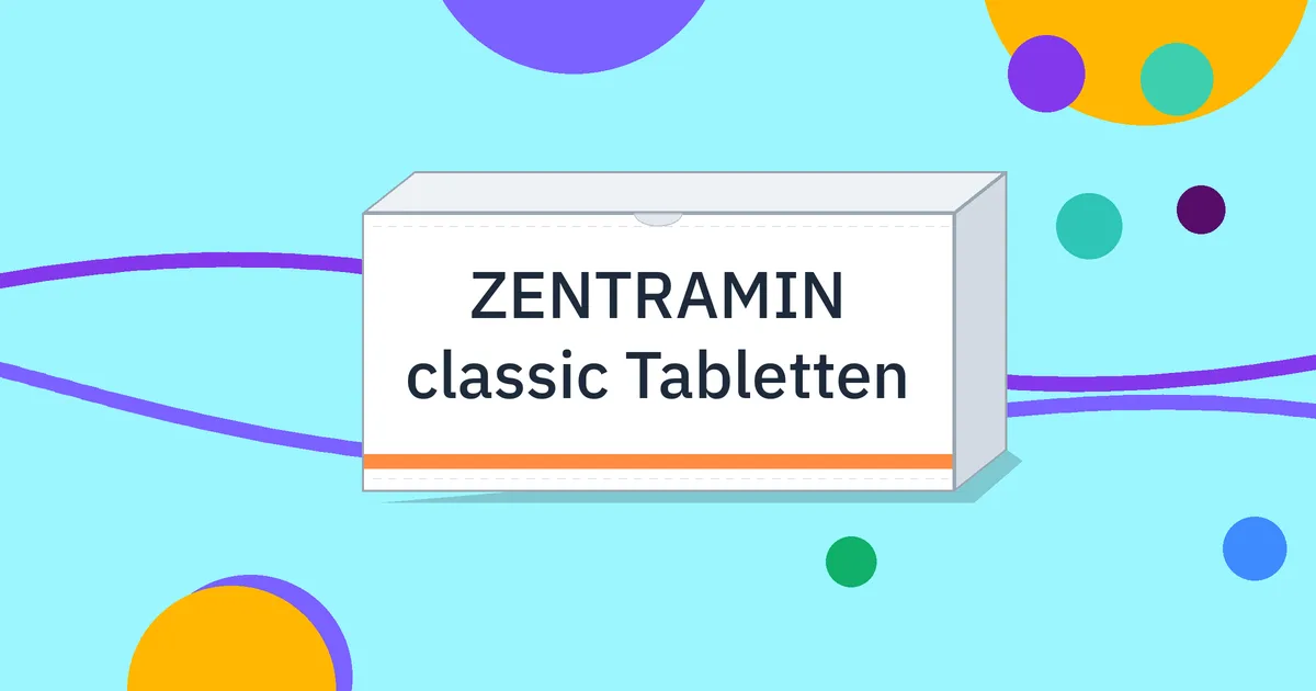 Symbolbild: Packung mit der Aufschrift ZENTRAMIN classic Tabletten (PZN 01859693) – Verfügbarkeit und Bezug in Apotheken in Frankfurt am Main