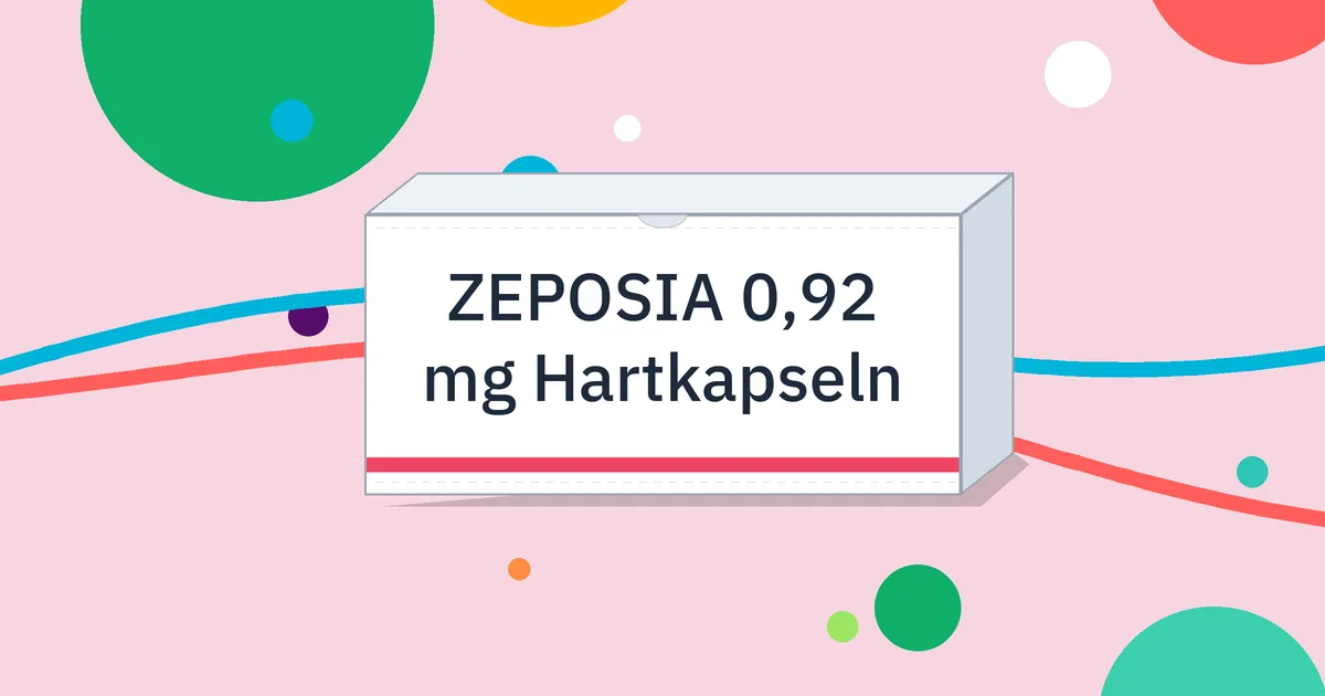 Symbolbild: Packung mit der Aufschrift ZEPOSIA 0,92 mg Hartkapseln (PZN 18352426) – Verfügbarkeit und Bezug in Apotheken in Frankfurt am Main