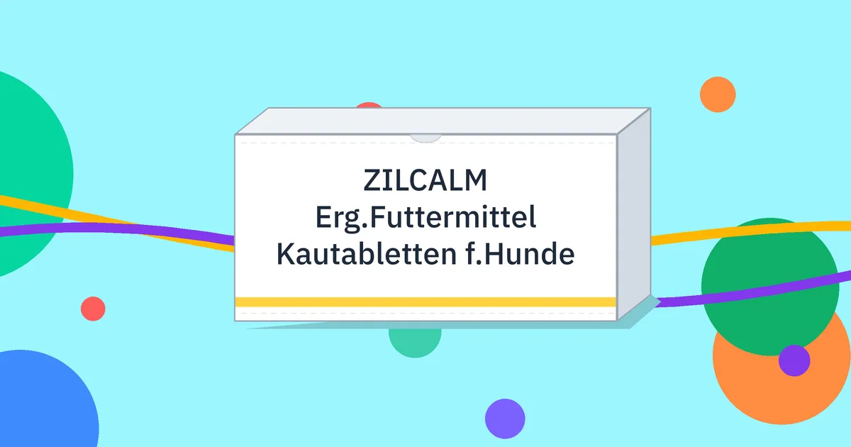 Symbolbild: Packung mit der Aufschrift ZILCALM Erg.Futtermittel Kautabletten f.Hunde (PZN 19292494) – Verfügbarkeit und Bezug in Apotheken in Frankfurt am Main
