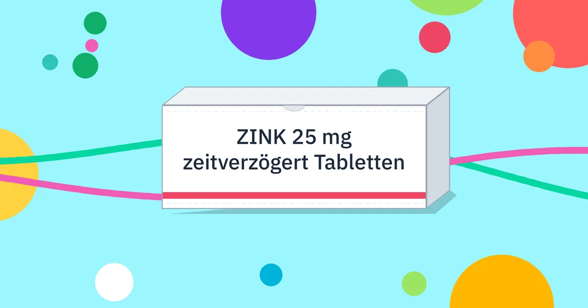 Symbolbild: Packung mit der Aufschrift ZINK 25 mg zeitverzögert Tabletten (PZN 18225337) – Verfügbarkeit und Bezug in Apotheken in Frankfurt am Main