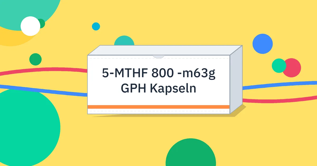 Symbolbild: Packung mit der Aufschrift 5-MTHF 800 -m63g GPH Kapseln (PZN 20051465) – Verfügbarkeit und Bezug in Apotheken in Frankfurt am Main