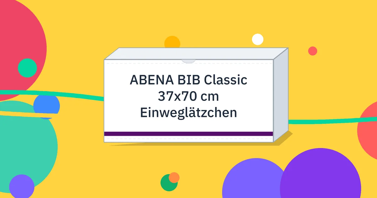 Symbolbild: Packung mit der Aufschrift ABENA BIB Classic 37x70 cm Einweglätzchen (PZN 19227249) – Verfügbarkeit und Bezug in Apotheken in Frankfurt am Main