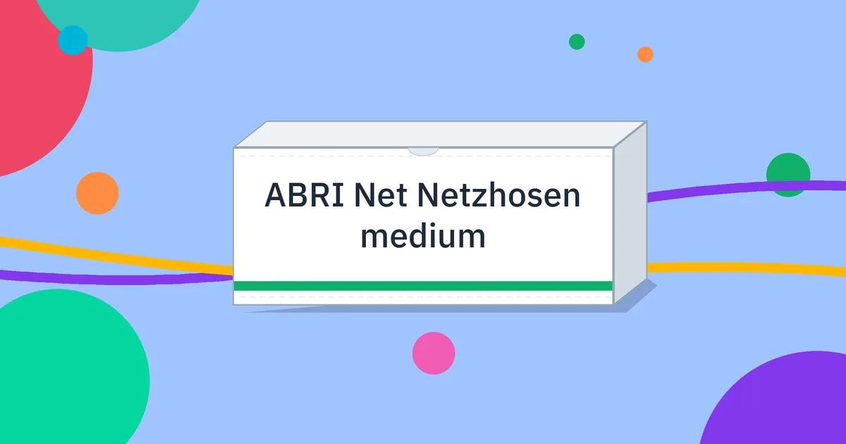 Symbolbild: Packung mit der Aufschrift ABRI Net Netzhosen medium (PZN 07552010) – Verfügbarkeit und Bezug in Apotheken in Frankfurt am Main