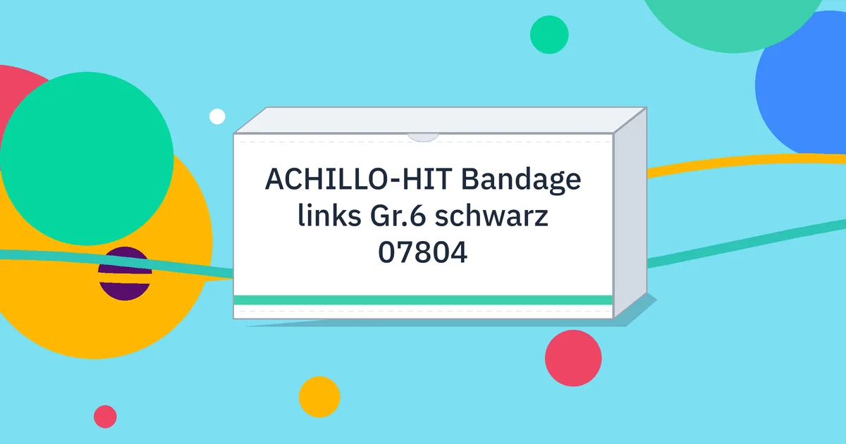 Symbolbild: Packung mit der Aufschrift ACHILLO-HIT Bandage links Gr.6 schwarz 07804 (PZN 16198688) – Verfügbarkeit und Bezug in Apotheken in Frankfurt am Main