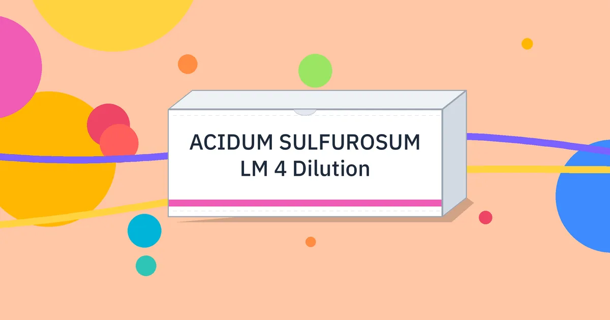 Symbolbild: Packung mit der Aufschrift ACIDUM SULFUROSUM LM 4 Dilution (PZN 13284594) – Verfügbarkeit und Bezug in Apotheken in Frankfurt am Main