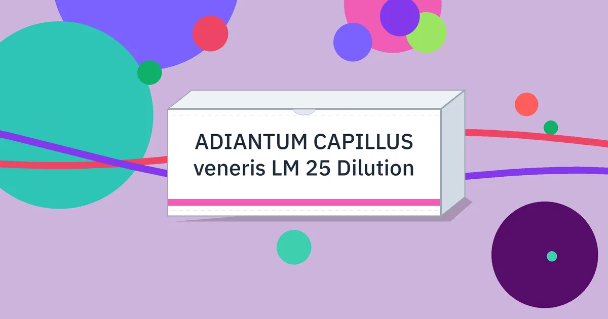 Symbolbild: Packung mit der Aufschrift ADIANTUM CAPILLUS veneris LM 25 Dilution (PZN 13295764) – Verfügbarkeit und Bezug in Apotheken in Frankfurt am Main