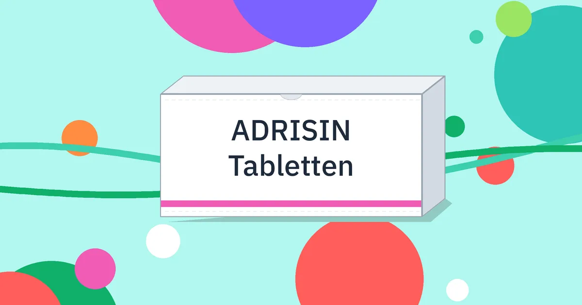 Symbolbild: Packung mit der Aufschrift ADRISIN Tabletten (PZN 10810450) – Verfügbarkeit und Bezug in Apotheken in Frankfurt am Main