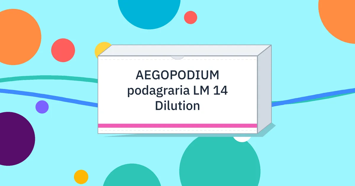 Symbolbild: Packung mit der Aufschrift AEGOPODIUM podagraria LM 14 Dilution (PZN 13298320) – Verfügbarkeit und Bezug in Apotheken in Frankfurt am Main