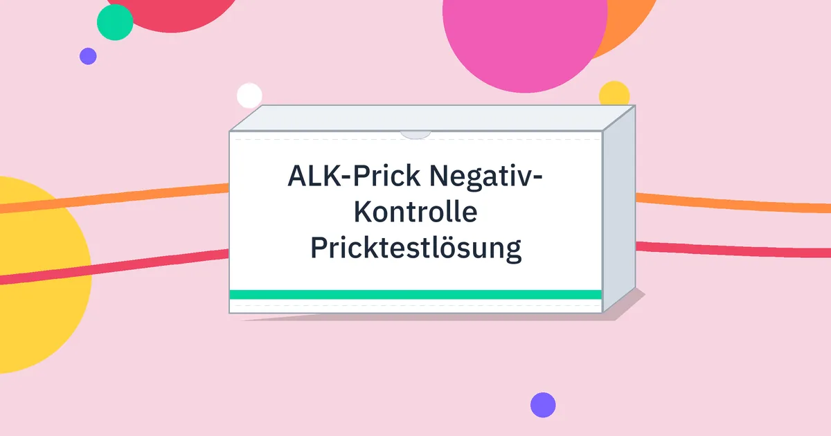 Symbolbild: Packung mit der Aufschrift ALK-Prick Negativ-Kontrolle Pricktestlösung (PZN 04705335) – Verfügbarkeit und Bezug in Apotheken in Frankfurt am Main