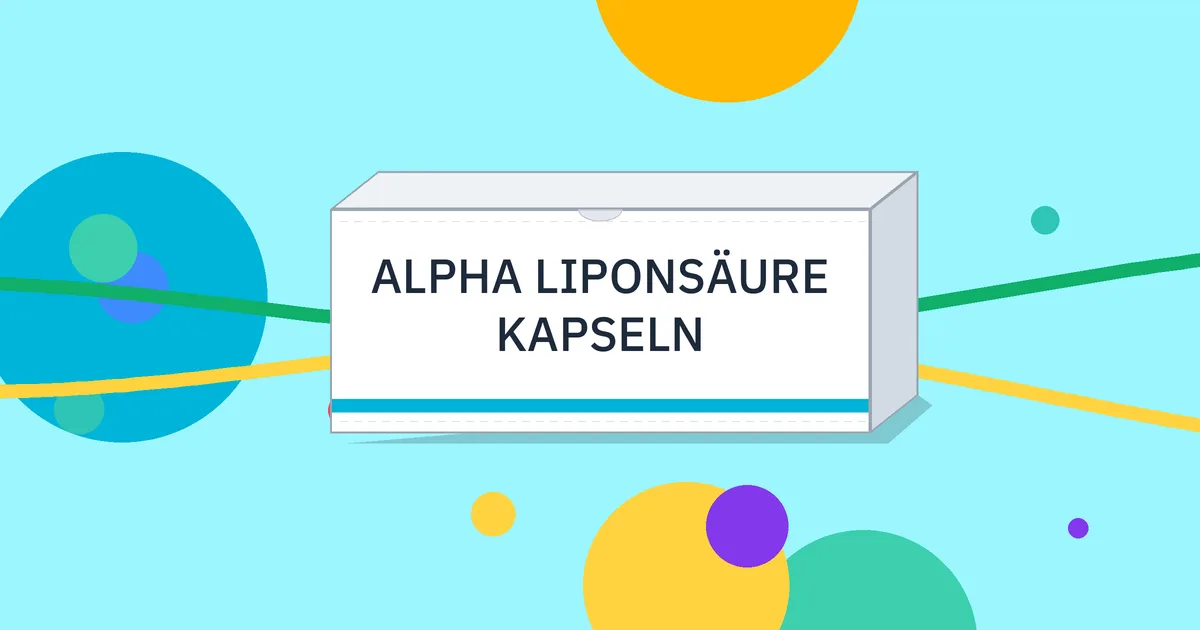 Symbolbild: Packung mit der Aufschrift ALPHA LIPONSÄURE KAPSELN (PZN 10732448) – Verfügbarkeit und Bezug in Apotheken in Frankfurt am Main
