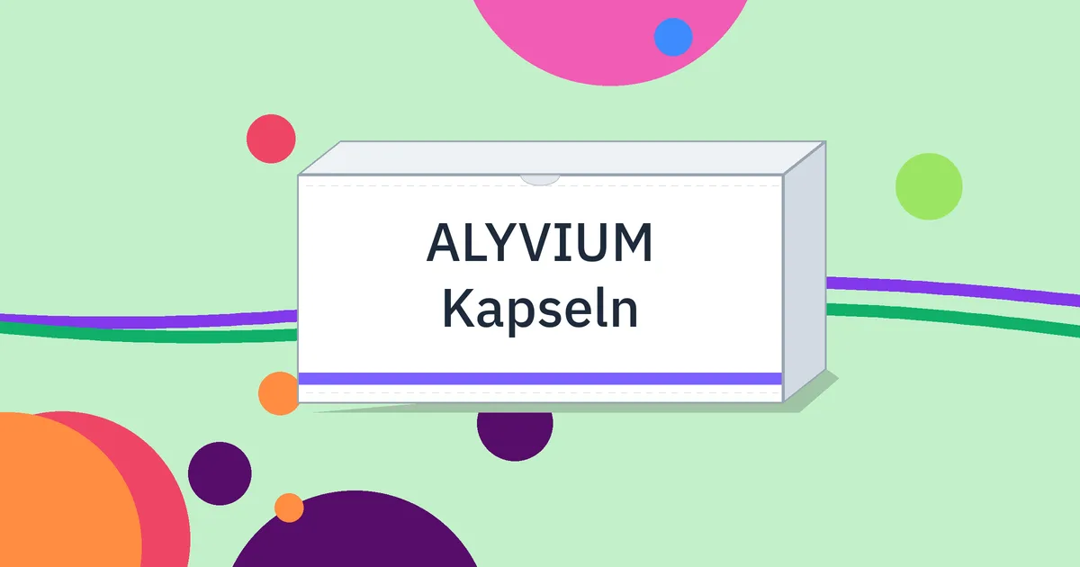 Symbolbild: Packung mit der Aufschrift ALYVIUM Kapseln (PZN 13781714) – Verfügbarkeit und Bezug in Apotheken in Frankfurt am Main