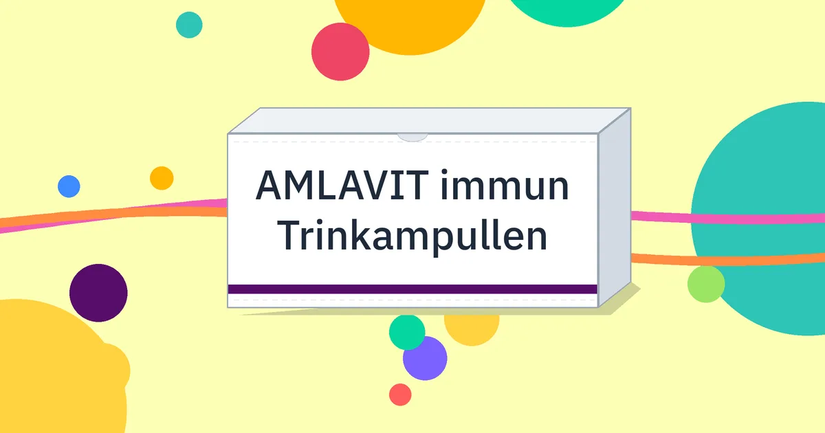 Symbolbild: Packung mit der Aufschrift AMLAVIT immun Trinkampullen (PZN 16923847) – Verfügbarkeit und Bezug in Apotheken in Frankfurt am Main
