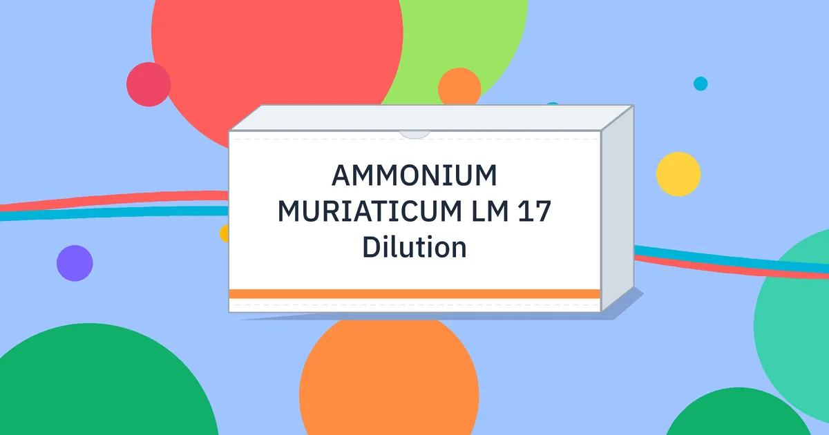 Symbolbild: Packung mit der Aufschrift AMMONIUM MURIATICUM LM 17 Dilution (PZN 12761129) – Verfügbarkeit und Bezug in Apotheken in Frankfurt am Main