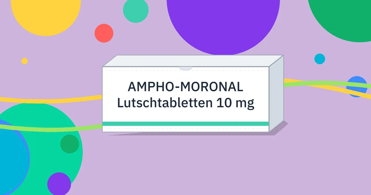 Symbolbild: Packung mit der Aufschrift AMPHO-MORONAL Lutschtabletten 10 mg (PZN 15745728) – Verfügbarkeit und Bezug in Apotheken in Frankfurt am Main