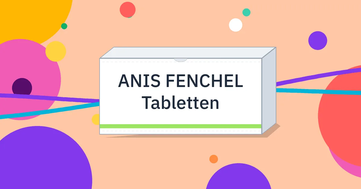 Symbolbild: Packung mit der Aufschrift ANIS FENCHEL Tabletten (PZN 04134542) – Verfügbarkeit und Bezug in Apotheken in Frankfurt am Main