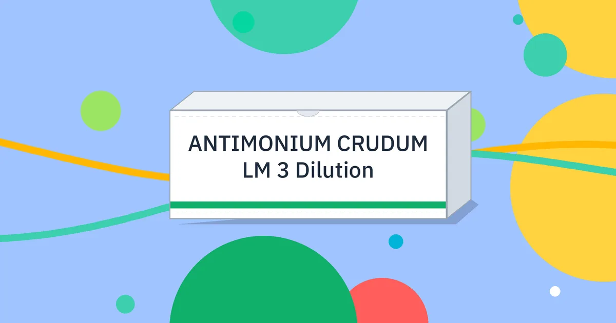 Symbolbild: Packung mit der Aufschrift ANTIMONIUM CRUDUM LM 3 Dilution (PZN 12763683) – Verfügbarkeit und Bezug in Apotheken in Frankfurt am Main