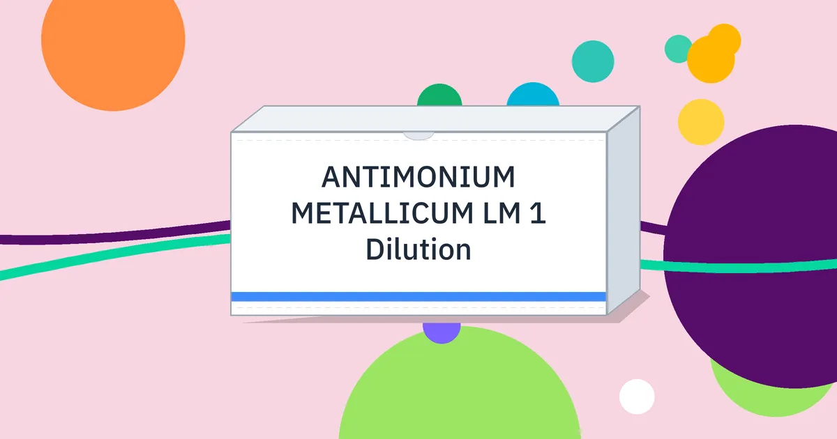 Symbolbild: Packung mit der Aufschrift ANTIMONIUM METALLICUM LM 1 Dilution (PZN 13373151) – Verfügbarkeit und Bezug in Apotheken in Frankfurt am Main