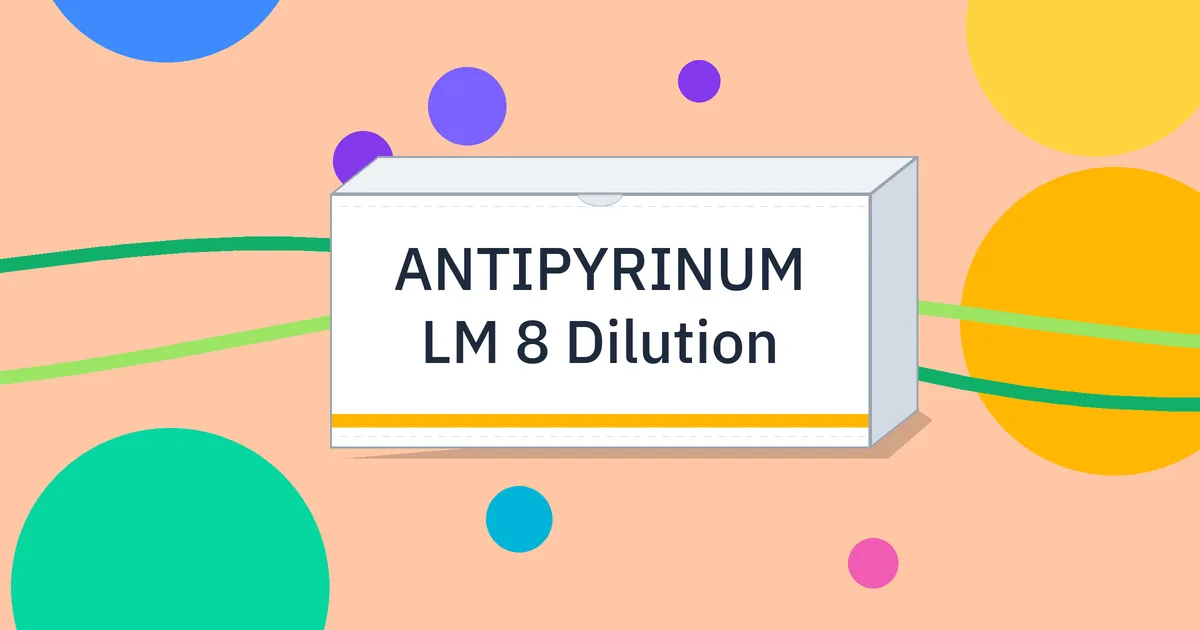 Symbolbild: Packung mit der Aufschrift ANTIPYRINUM LM 8 Dilution (PZN 13376250) – Verfügbarkeit und Bezug in Apotheken in Frankfurt am Main