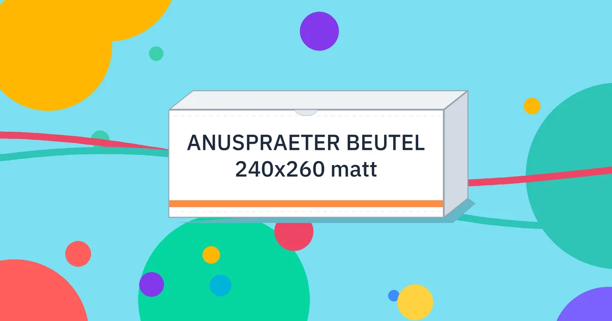 Symbolbild: Packung mit der Aufschrift ANUSPRAETER BEUTEL 240x260 matt (PZN 01961032) – Verfügbarkeit und Bezug in Apotheken in Frankfurt am Main