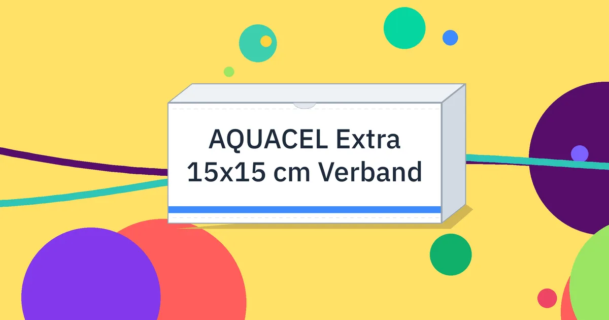 Symbolbild: Packung mit der Aufschrift AQUACEL Extra 15x15 cm Verband (PZN 10210307) – Verfügbarkeit und Bezug in Apotheken in Frankfurt am Main