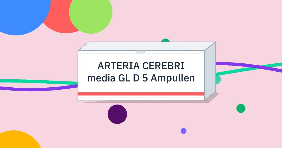 Symbolbild: Packung mit der Aufschrift ARTERIA CEREBRI media GL D 5 Ampullen (PZN 02903841) – Verfügbarkeit und Bezug in Apotheken in Frankfurt am Main