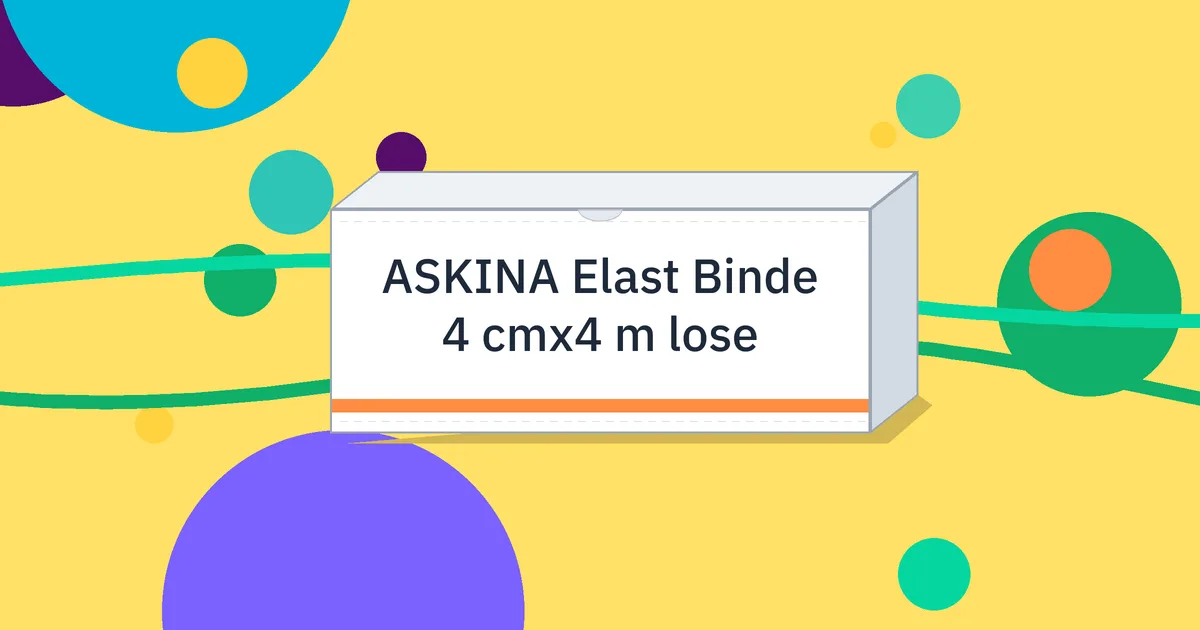 Symbolbild: Packung mit der Aufschrift ASKINA Elast Binde 4 cmx4 m lose (PZN 12735215) – Verfügbarkeit und Bezug in Apotheken in Frankfurt am Main