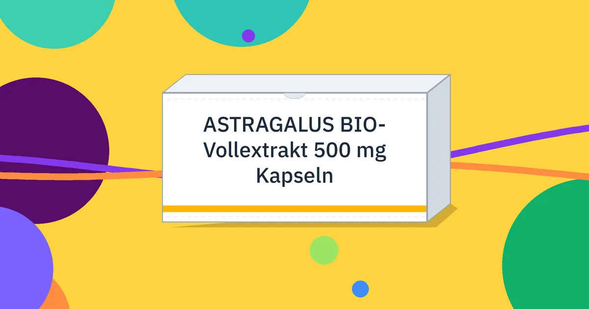Symbolbild: Packung mit der Aufschrift ASTRAGALUS BIO-Vollextrakt 500 mg Kapseln (PZN 15266376) – Verfügbarkeit und Bezug in Apotheken in Frankfurt am Main