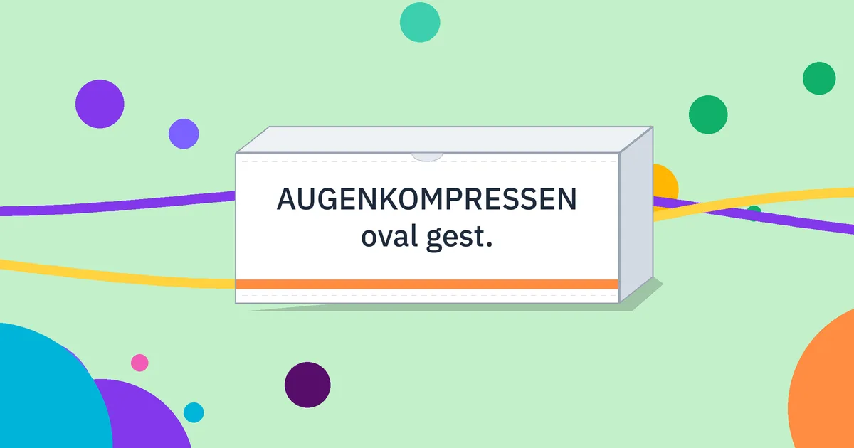 Symbolbild: Packung mit der Aufschrift AUGENKOMPRESSEN oval gest. (PZN 01722540) – Verfügbarkeit und Bezug in Apotheken in Frankfurt am Main