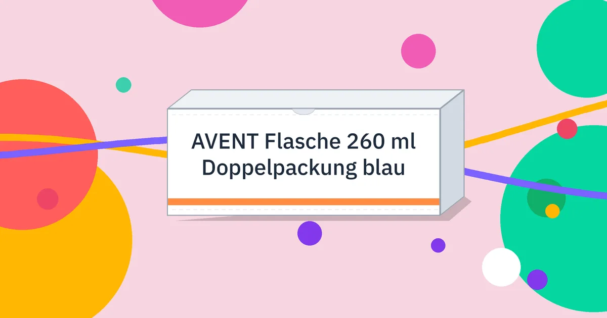 Symbolbild: Packung mit der Aufschrift AVENT Flasche 260 ml Doppelpackung blau (PZN 10117594) – Verfügbarkeit und Bezug in Apotheken in Frankfurt am Main
