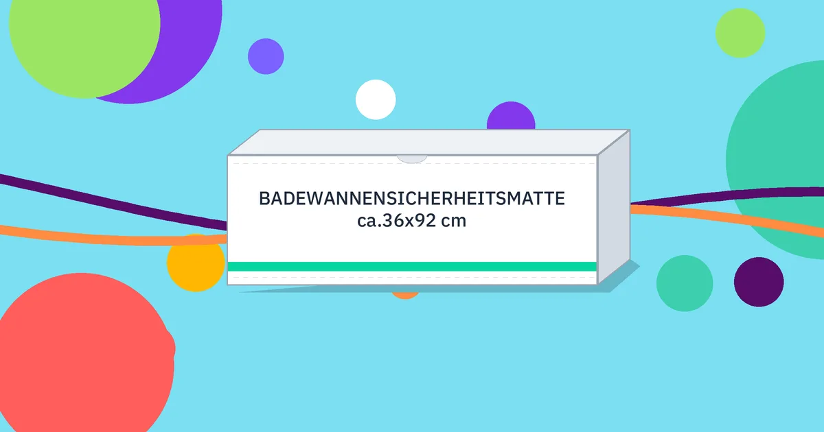 Symbolbild: Packung mit der Aufschrift BADEWANNENSICHERHEITSMATTE ca.36x92 cm (PZN 06492033) – Verfügbarkeit und Bezug in Apotheken in Frankfurt am Main