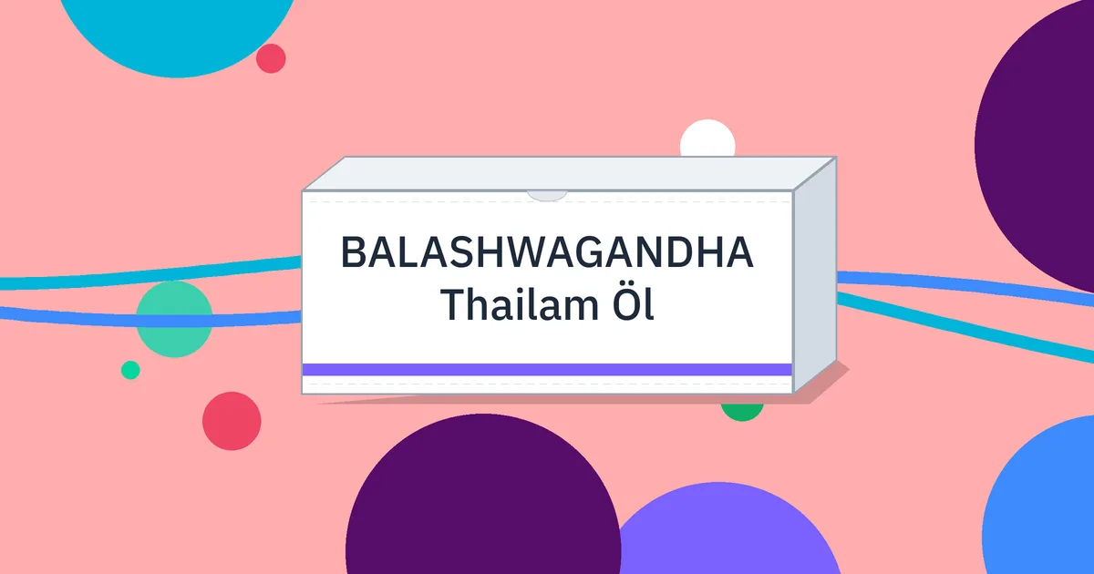Symbolbild: Packung mit der Aufschrift BALASHWAGANDHA Thailam Öl (PZN 07661816) – Verfügbarkeit und Bezug in Apotheken in Frankfurt am Main